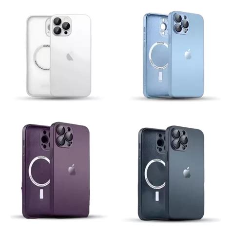 Capa Capinha De Vidro C Magsafe Para IPhone 13 E 14 Pro Max Cor Roxo