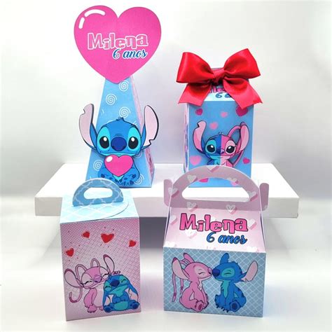 Kit de Caixas Personalizadas 20 Peças Stitch e Angel Elo7