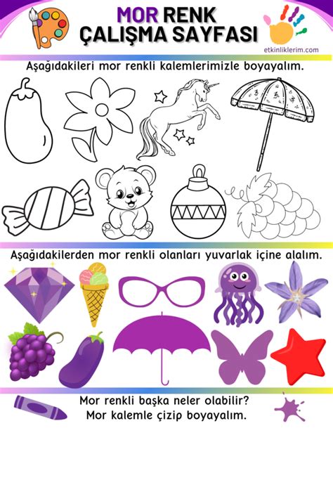 Okul Öncesi Mor Renk Etkinliklerim