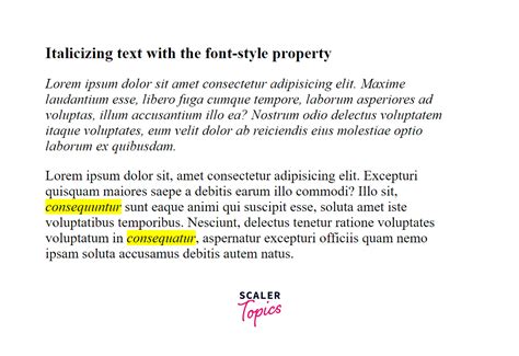 Text Italic Css Scaler Topics