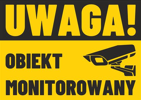 Tabliczka uwaga obiekt monitorowany Sklep online NANA Kraków