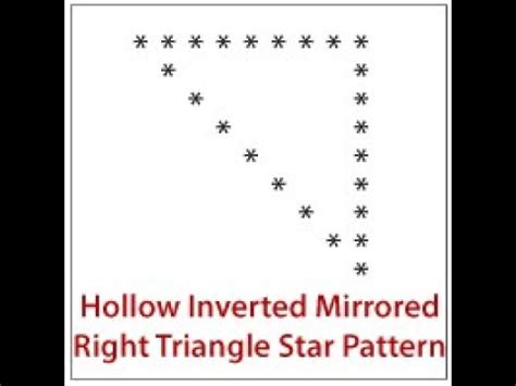 C Program Print Hollow Inverted Mirrored Right Triangle Star Pattern