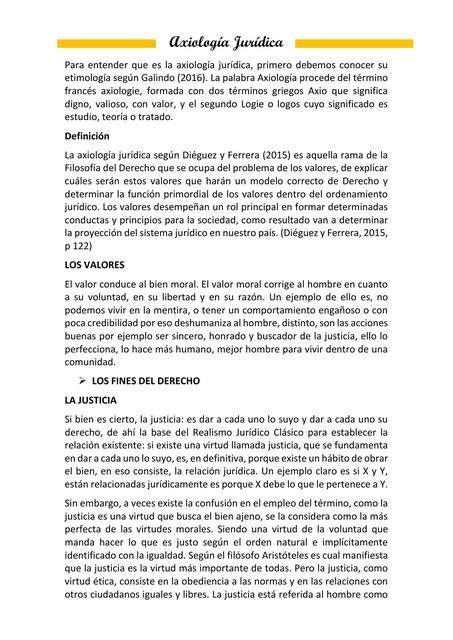 Axiología Jurídica Aldair Preciado uDocz