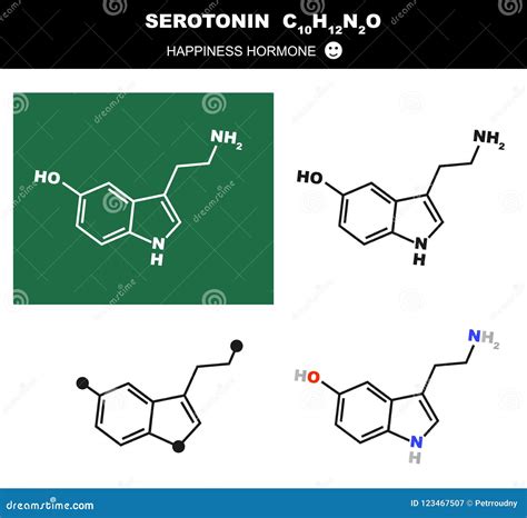 Vector Molecule Of Serotonin Stock Vector Illustration Of Concept