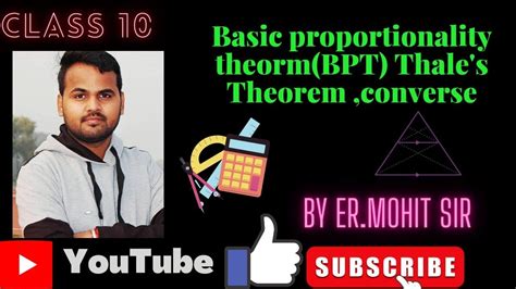 Basic Proportionality Theorem Bpt Thales Theorem Converse Class