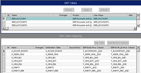 siebel innovation pack 2016 viewing eim table mappings to base tables