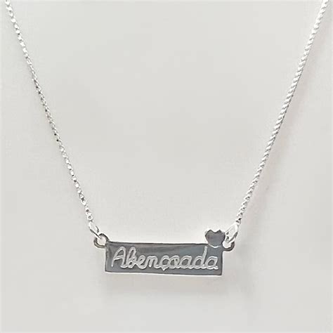 Gargantilha Placa Abençoada Plínio Joias