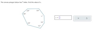 solved the convex polygon below has 7 ﻿sides find the value