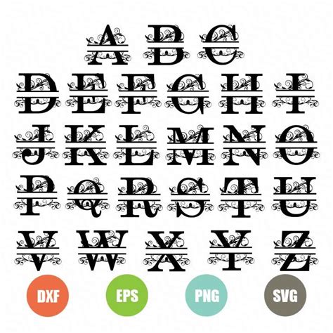 Free Split Letters SVG TopFreeDesigns Cricut Monogram Lettering