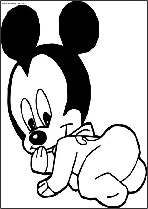 Smile Baby Mickey Free A4 Printable Coloring Page Wecoloringpage