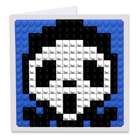 Ghostface Pixel Art Build On Greeting Card BRIK
