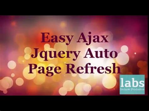 Easy Way To Refresh Div Within A Page Using Ajax And Jquery YouTube