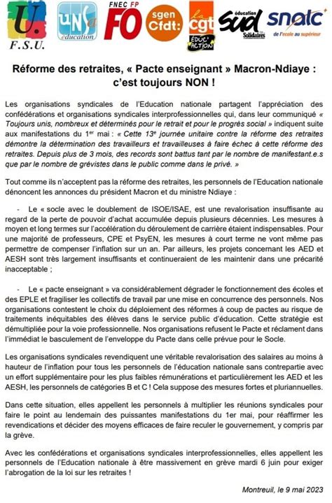 Réforme des retraites Pacte enseignant Macron Ndiaye cest