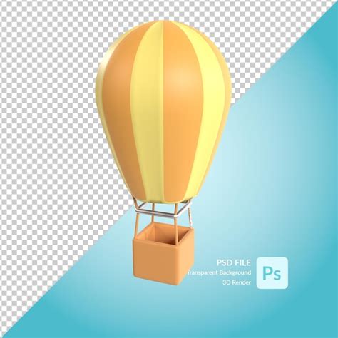 Premium Psd Hot Air Balloon D Illustration Rendering