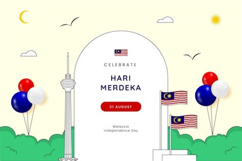 Premium Vector Hari Merdeka Malaysia Independence Day Flat Design