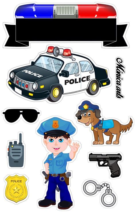 Topper de bolo Polícia Police birthday Police birthday cakes Cake