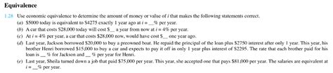 solved equivalence use economic equivalence to determine