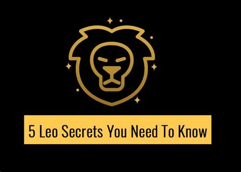5 Leo Secrets You Need To Know Revive Zone