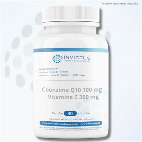 Coenzima Q10 100mg Vitamina C 300mg 30 Cápsulas