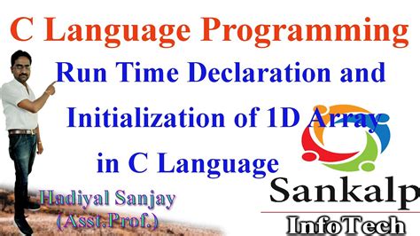 declaration and initialization of 1 d array one dimensional array array in c practical lec