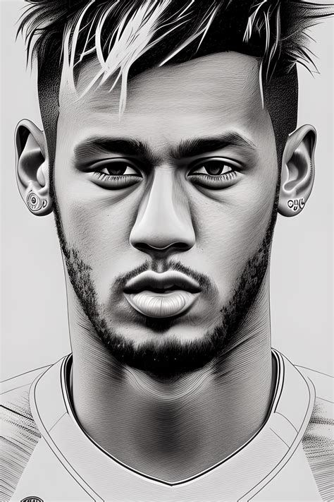 Neymar Jr Soccer Portrait Graphic Creative Fabrica
