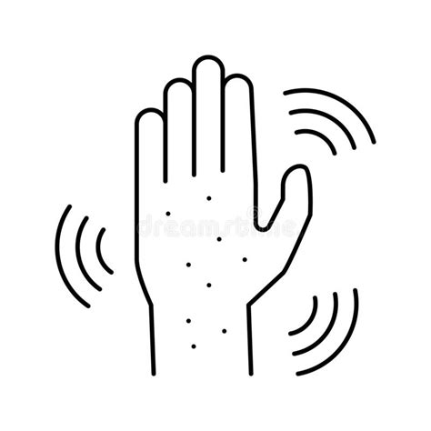 Rash Hand Line Icon Vector Illustration Stock Illustration