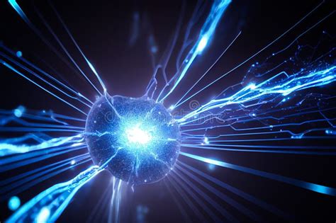 Abstraction Blue Energy Bursts Background Generative Ai Stock