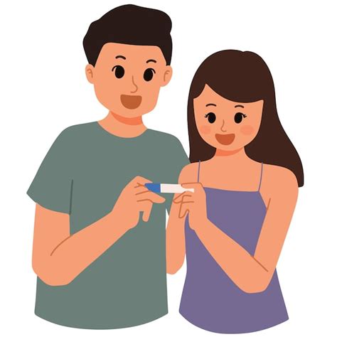 Mujer feliz y hombre sostienen ilustración positiva de prueba de