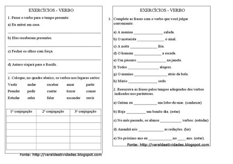 Saberes E Fazeres Em Nossas M Os Atividade Conjuga O Verbal