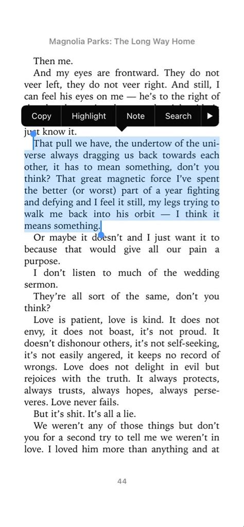 A Quote I Love From Magnolia Parks The Long Way Home By Jessa Hastings
