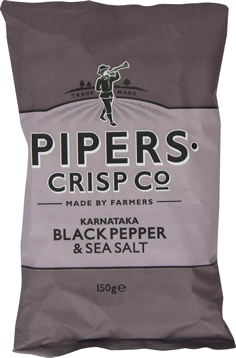 Pipers Crisps Karnataka Black Pepper And Sea Salt Pack Of 15 Amazon