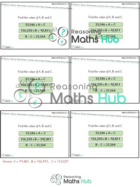 subtract whole numbers with more than 4 digits including using formal written methods master