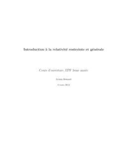 Introduction A La Relativite Restreinte Et Generale
