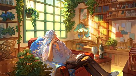 Neuvillette And Leisurely Otter Genshin Impact Drawn By Muoi Danbooru
