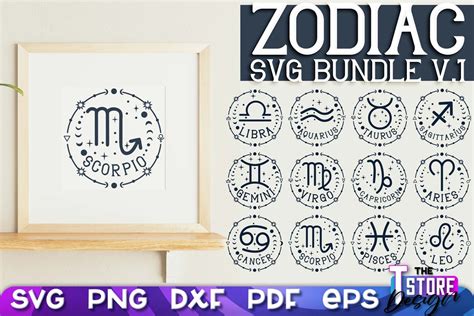 Zodiac Sign SVG Bundle Astrology Signs SVG Zodiac SVG Design Round