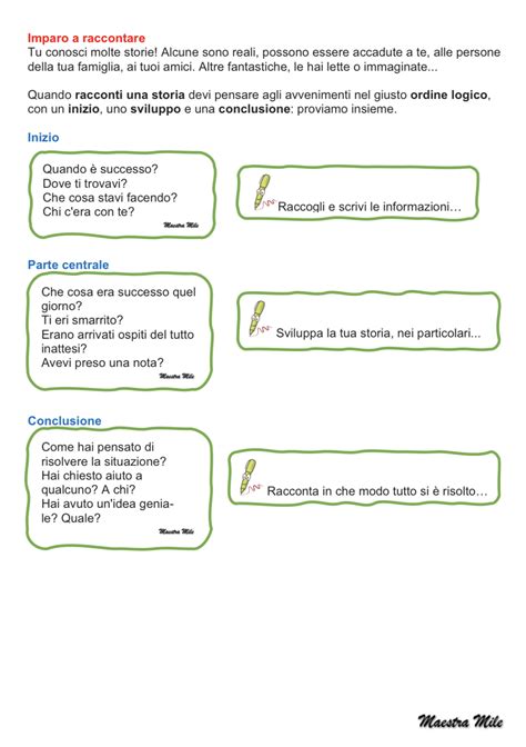 IMPARO A RACCONTARE Blog Di Maestra Mile