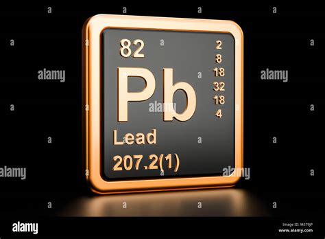 Pb Plomb Plumbum L Ment Chimique Le Rendu D Isol Sur Fond Noir