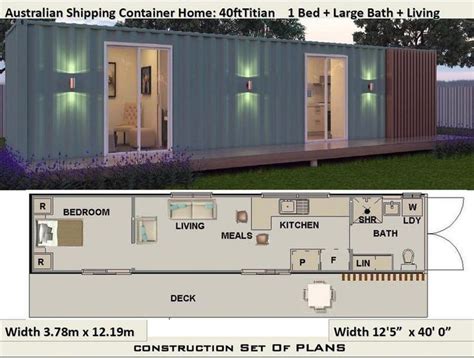 Cad DWG Version 40 Foot Shipping Container Home Full Building Plans