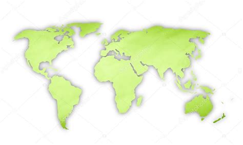Ilustración del mapa del mundo de color verde fotografía de stock