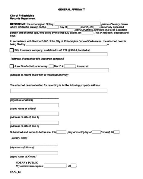 2024 General Affidavit Fillable Printable PDF Forms Handypdf