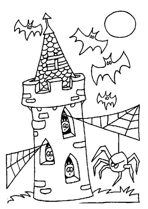 Coloriage Halloween Chauve Souris Chateau Sur Hugolescargot