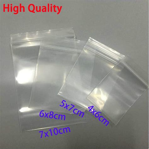Buy 100pcs Thick Transparent Small Zip Lock Plastic Bags Reclosable