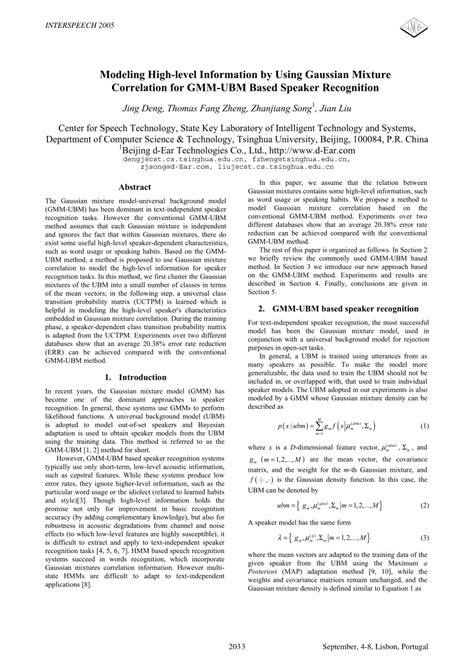 pdf modeling high level information by using gaussian mixture correlation for gmm ubm based