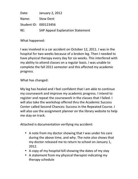 Example Sap Appeal Letter