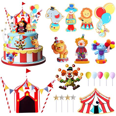 Buy Circus Cake Toppers Carnival Cupcake Toppers Circus Birthday Cake