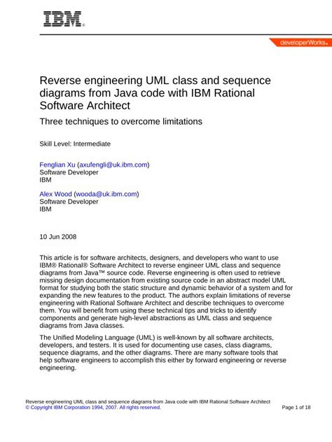 reverse engineering uml class and sequence diagrams from java [download pdf]