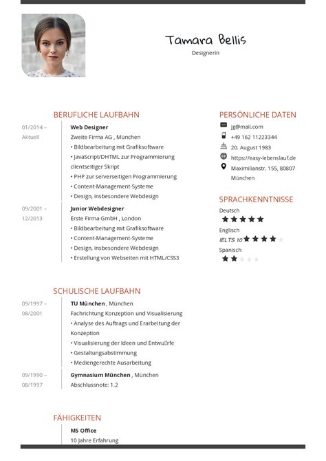 Lebenslauf Kostenlos Und Ohne Anmeldung Online Erstellen Easy