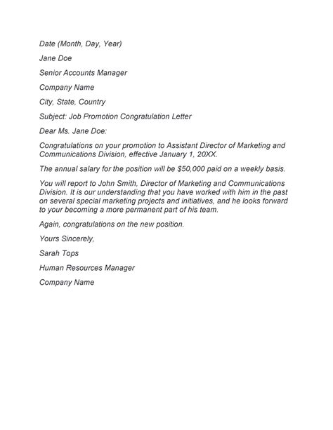 Promotion Letter To Employee Uk Template Onvacationswall