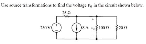 SOLVED Use Source Transformations To Find The Voltage Vo In The