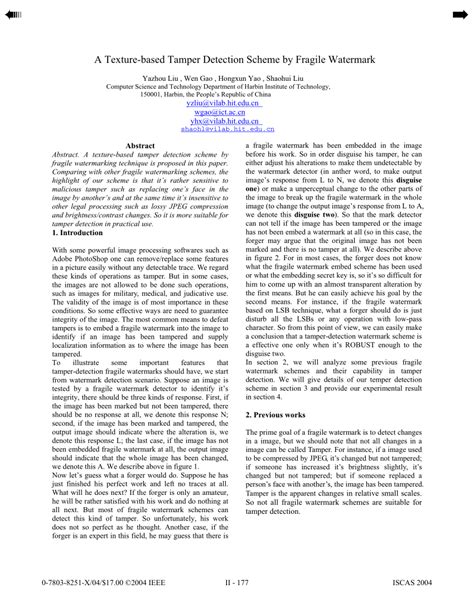 pdf a texture based tamper detection scheme by fragile watermark